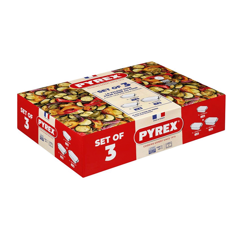 PYREX RECTANGULAR ROASTER SET OF 3 - Hajj Electronics