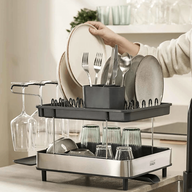 JOSEPH JOSEPH EXCEL STEEL 2-TIER DISH RACK - Hajj Electronics
